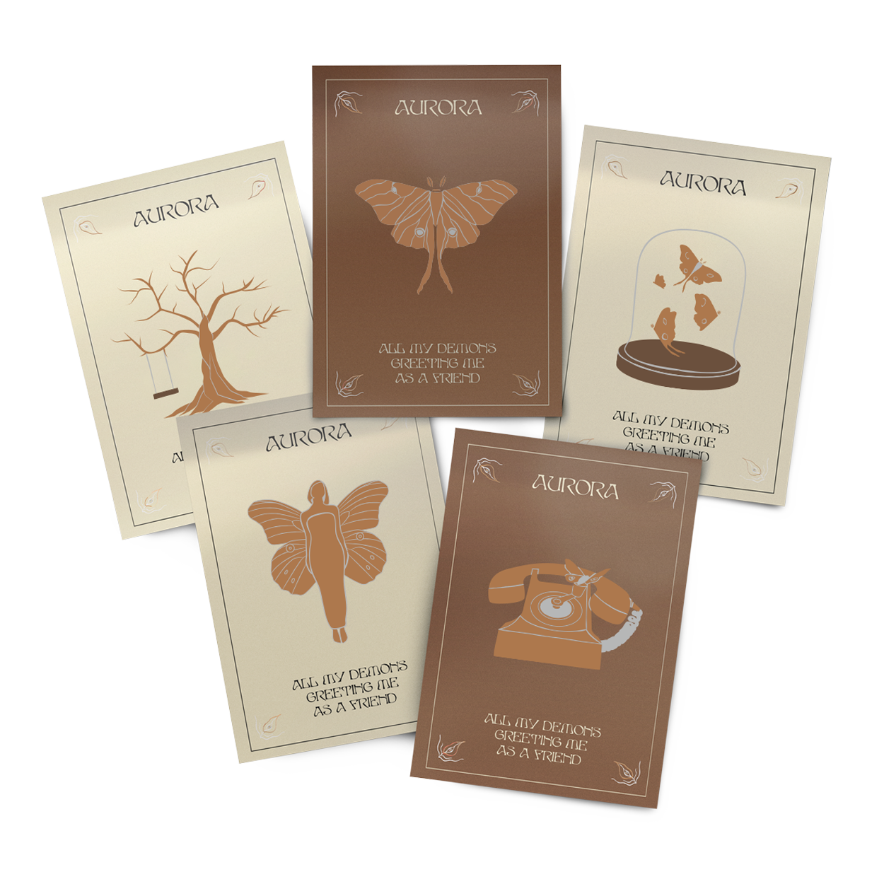 All My Demons Greeting Me as a Friend Art Cards - Aurora